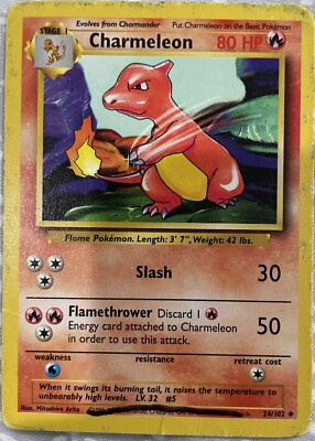 Pokémon TCG Charmeleon Base Set 24/102 Regular 1st Edition Uncommon | eBay