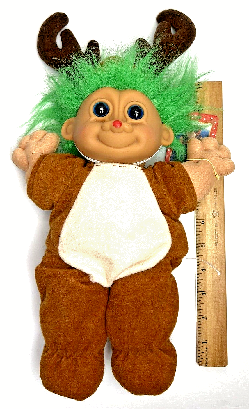 Russ Berrie Rudy Reindeer Troll Christmas Kidz Doll 2335 Stuffed Animal ...