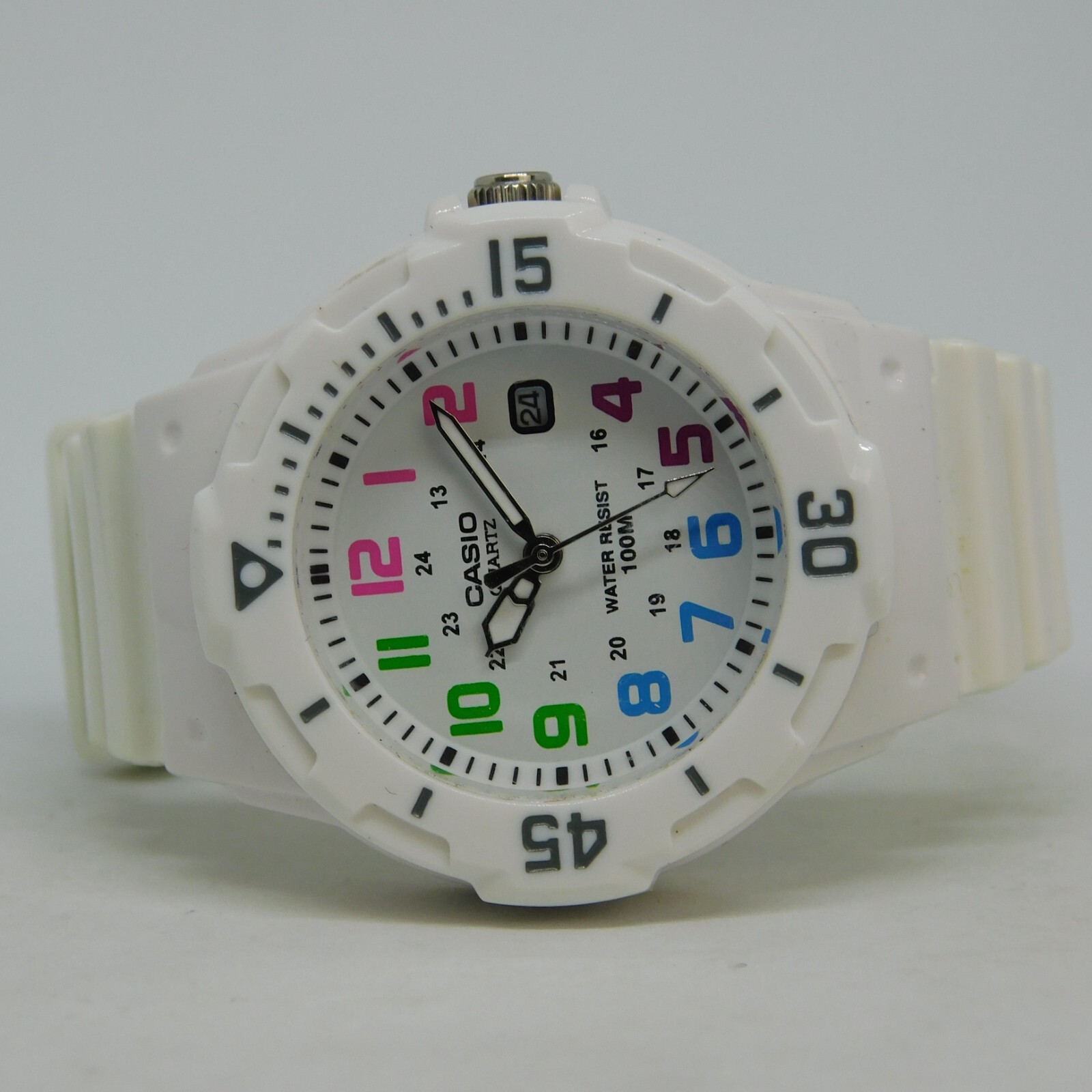 CASIO 3363 LRW-200H White Tone Quartz Analog Women's Watch New Battery ...