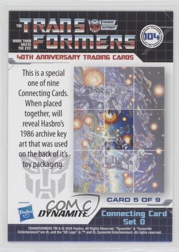 2024 Dynamite Transformers 40th Anniversary Holofoil Connecting Card ...