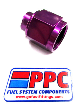 06 AN Female Flare Block off Cap Show Polished Purple Anodized Alum 1 ...