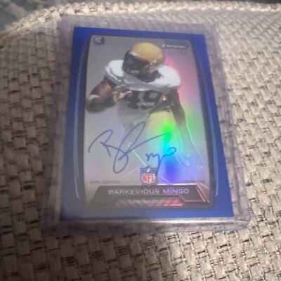 2013 Bowman Chrome BARKEVIOUS MINGO Rookie RC Blue Refractor Auto /99 ...
