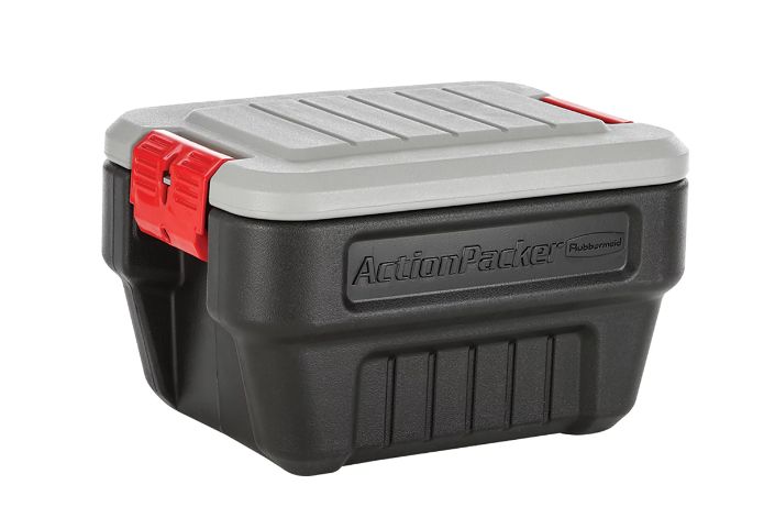 8 Gallon Action Packer Storage Bin, Heavy Duty, Lockable, Black ...