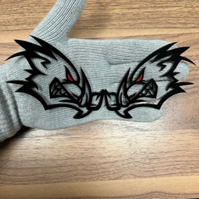 Hell Hog Badges Emblem Red Eye (2) | Black | Customized | Adhesive ...