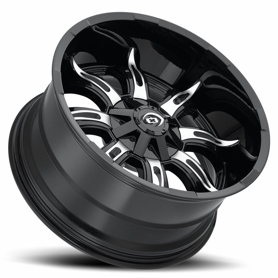 20x10 Vision 423 Manic 8x180 ET-25 Black Machined Face Rims (Set of 4 ...