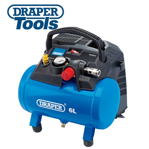 DRAPER 6 Litre Oil Free Small Compact Portable Air Line Compressor 1 ...