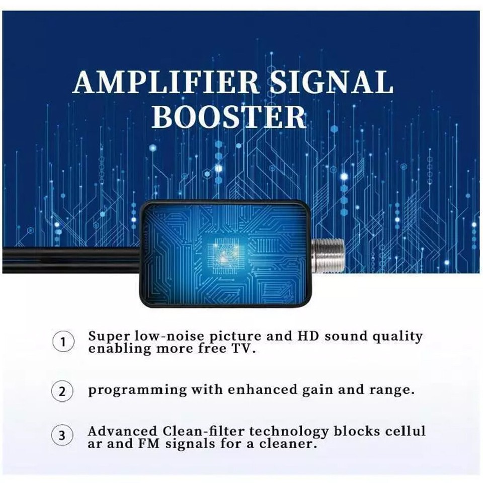 New 4K Rewave Antena, TV Antenna, Suction Cup TV Antenna Plug Play 3m ...