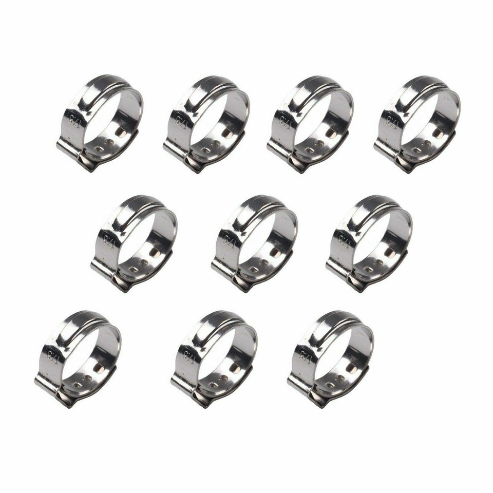 1/2 inch PEX Stainless Steel Clamp Cinch Rings Crimp Pinch Fitting 30 ...