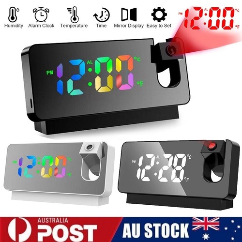 Smart LED Projection Alarm Clock Temperature Time Projector Digital LCD Display | eBay