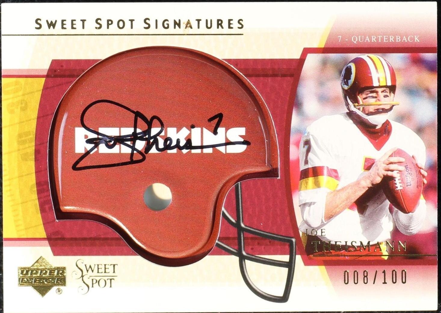 2004 Upper Deck Sweet Spot - Signatures Joe Theismann #SS-JT Gold /100 ...