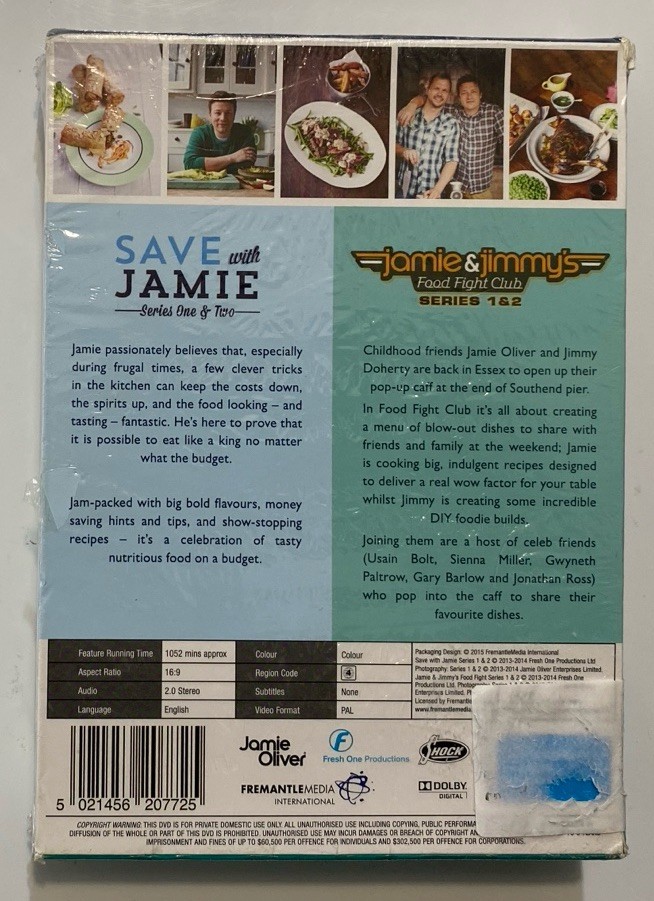 Save With Jamie + Food Fight Club Season 1 2 DVD TV Show Series Cooking ...