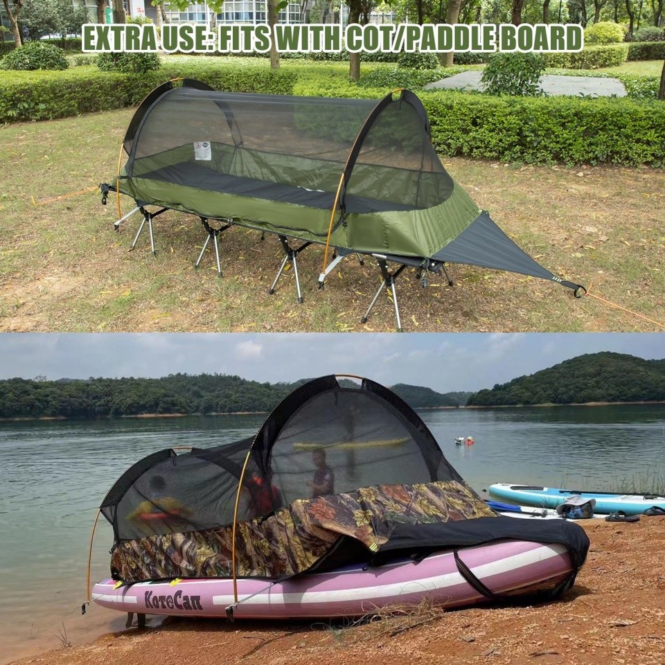 1 Person Flat Lay Hammock Tent with Mosquito Net Rainfly For Hiking ...