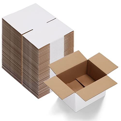 8x6x4 Shipping Boxes Set of 40 White Corrugated Cardboard Box for ...