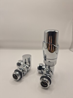 TRV Thermostatic Radiator Valve (Pair) Includes A Corner TRV Body & One ...