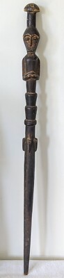 Vintage hand carved African tribal walking stick - 89cm length | eBay UK