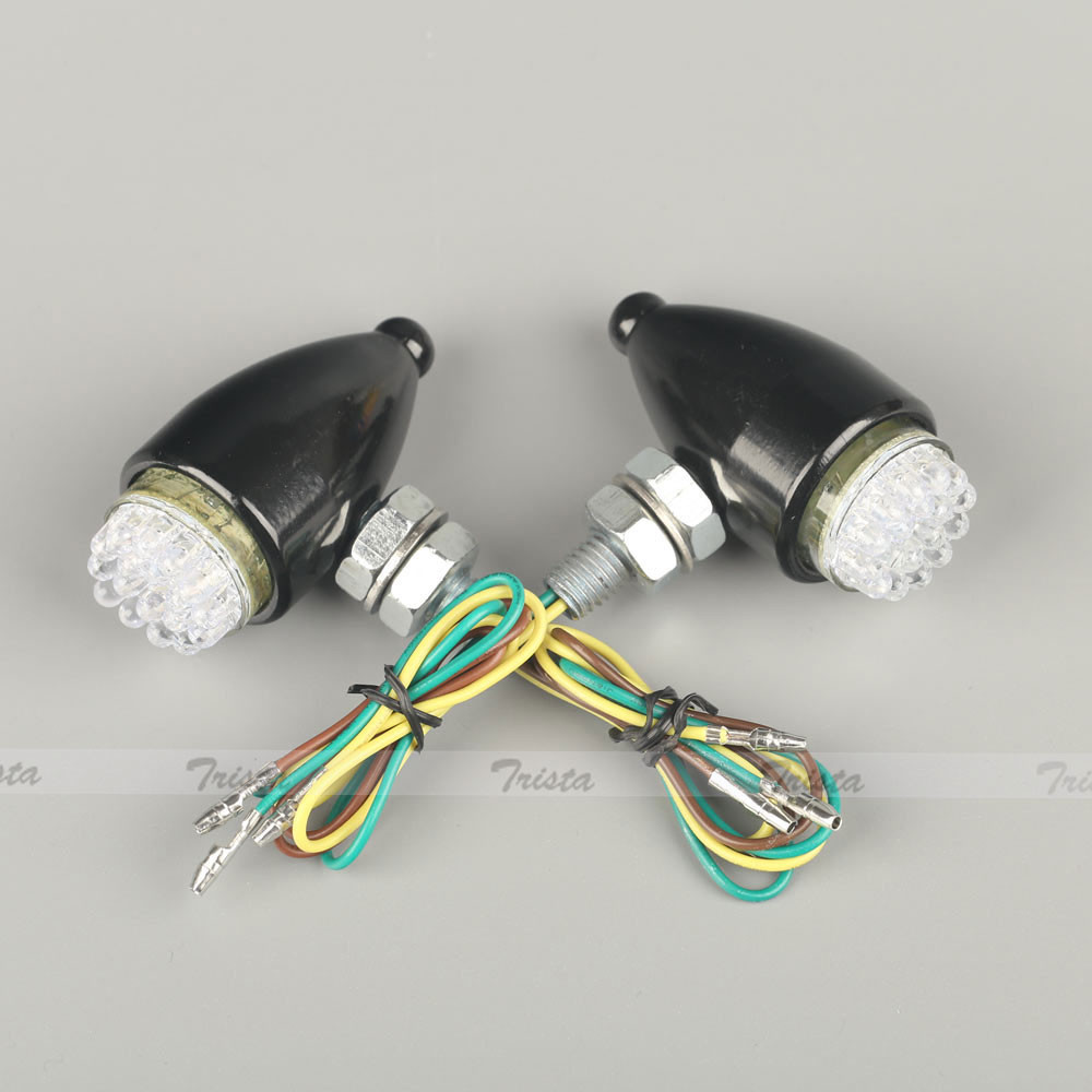 4pcs 24 Red LED Black Motorcycle Brake/Running/Turn Signal Indicator ...