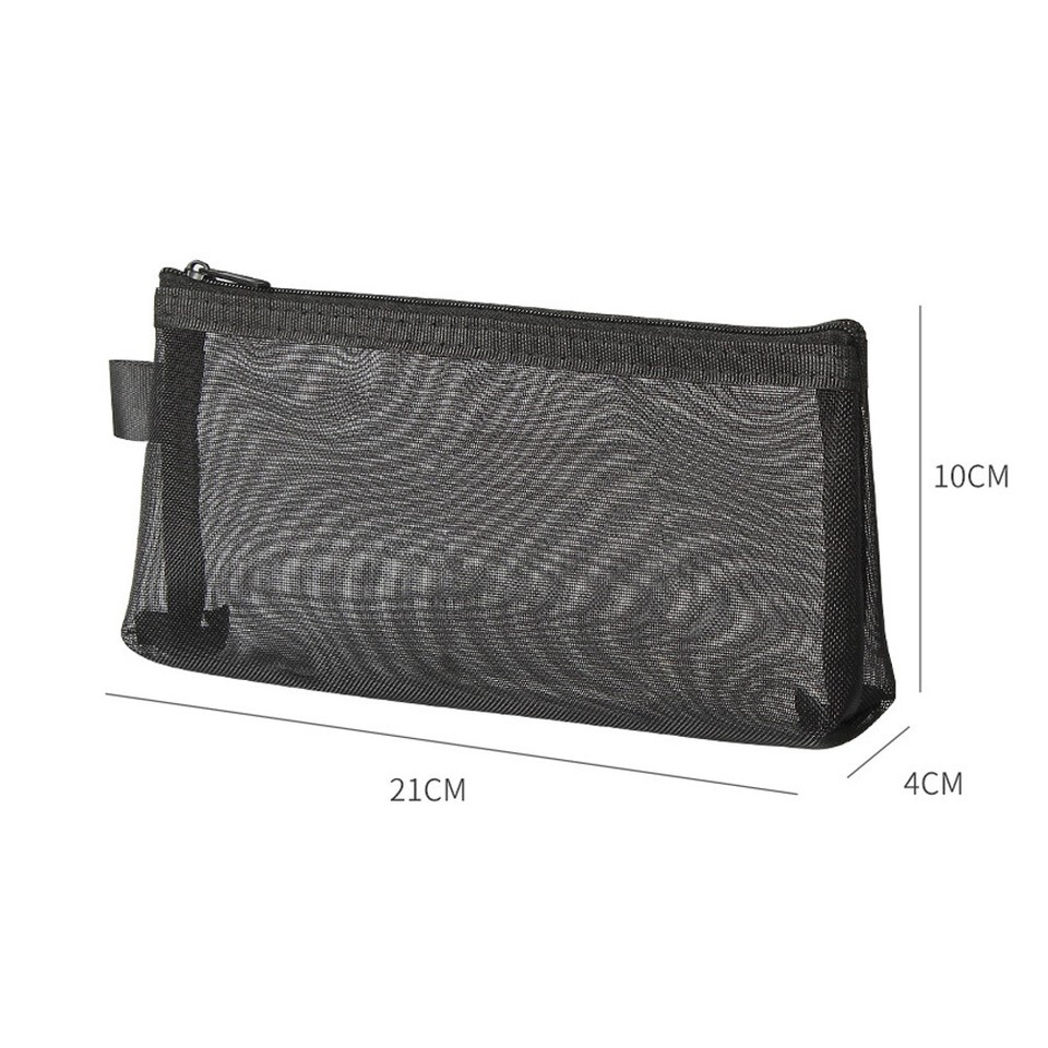 Mesh Pencil Case Pen Pouch Large Capacity Stationery Zippered Bag ...