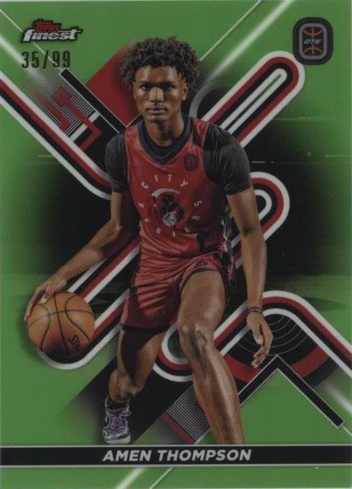 2022-23 Topps Finest OTE Overtime Elite - Amen Thompson #4 Neon Green ...
