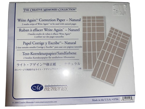 Creative Memories Natural Colored Write Again Correction Paper Stickers ...
