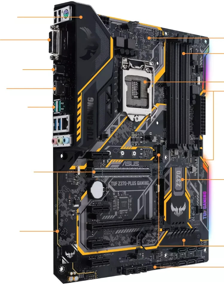 ASUS Mainboard TUF Z370-PLUS GAMING LGA1151 Z370 USB3.1 M.2 RGB MB ...