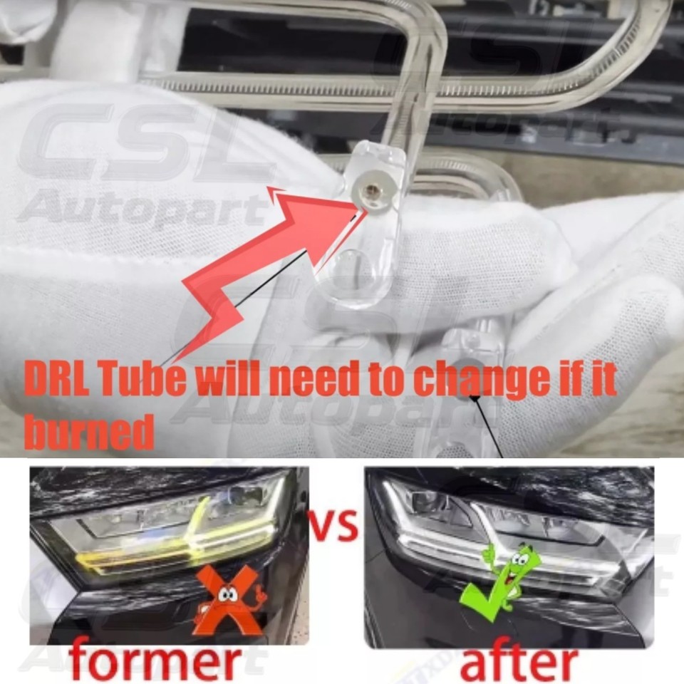Set DRL Guide Tube Daytime Running Light Strip For Audi Q7 LED ...