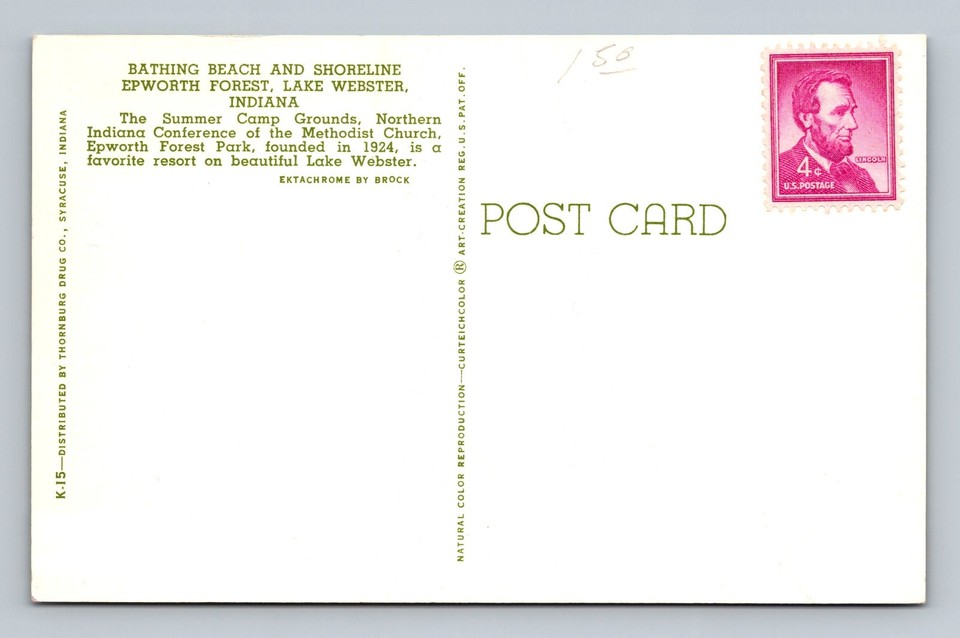 Lake Webster IN-Indiana Bathing Beach And Shoreline Vintage Postcard | eBay