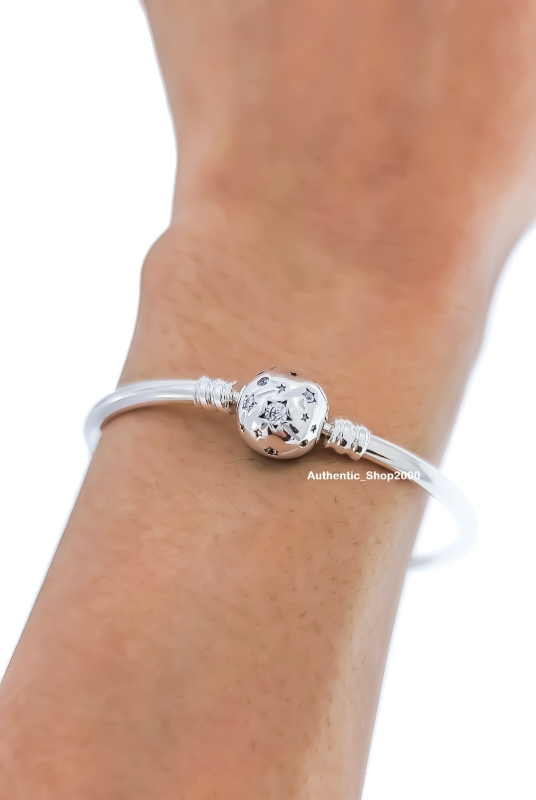 NEW 100% Authentic PANDORA 925 Silver Stars & Galaxy Bangle Bracelet 590009C01 | eBay