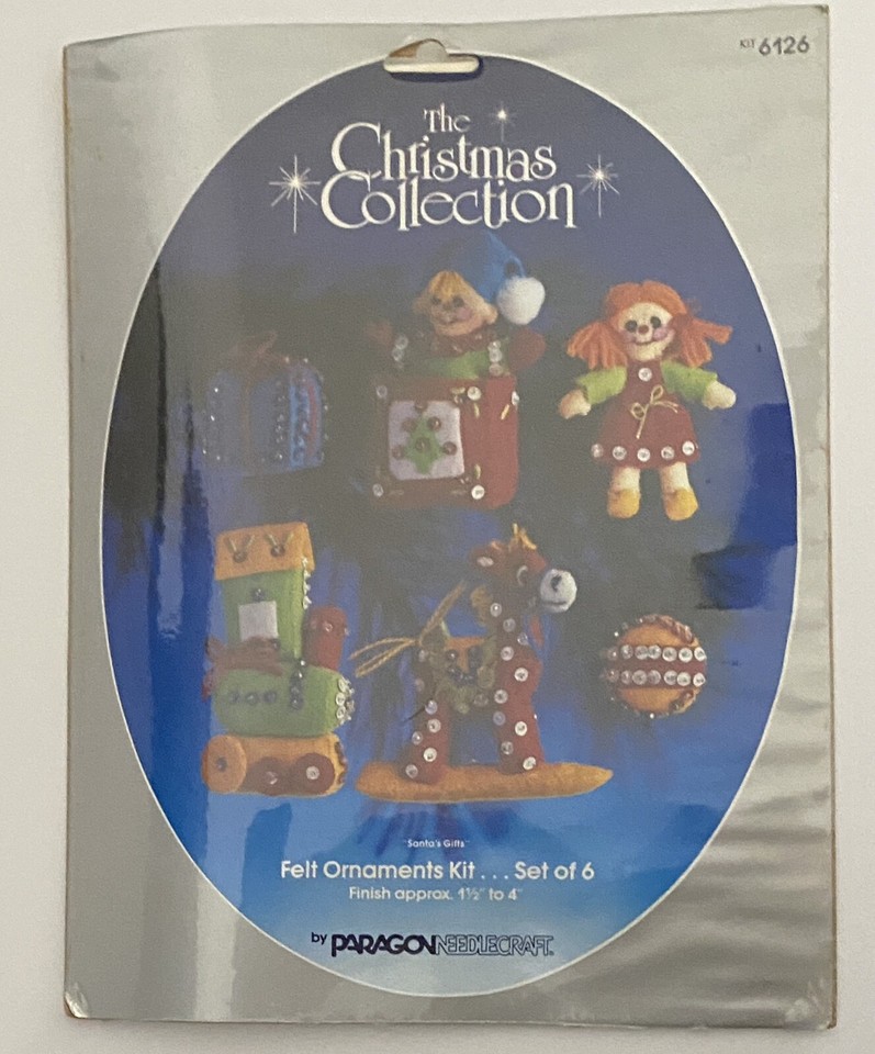 Vtg Felt Ornament KIT Paragon Needlecraft 6126 CHRISTMAS COLLECTION ...