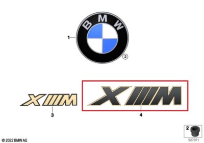 BMW Genuine G09 XM Rear Trunk Boot M Lettering Emblem Badge 51145A0E480 ...