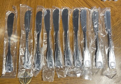 Brandware 243 7” inch Butter Knives Flatware Coral Shell pattern 10 ...