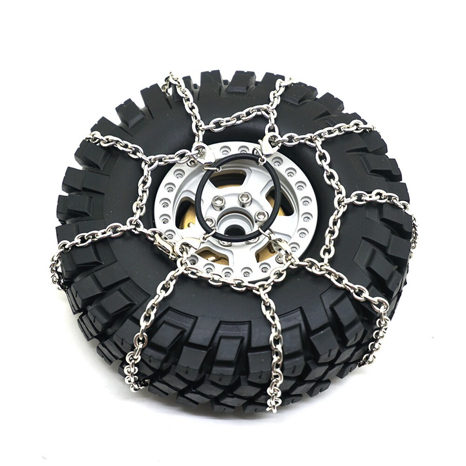Metal Snow Chain Anti-skid Chains 114/120mm for 1/10 RC Car TRX4 Axial ...