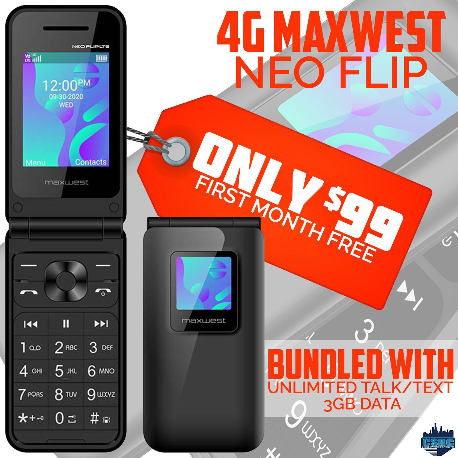 Maxwest Neo Flip VoLTE | Black New | eBay