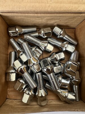 14x1.5mm Tapered 28mm Thread 17mm Hex Chrome Wheel Bolt | eBay