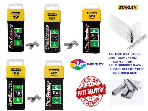 Stanley Staples 6mm 8mm 10mm 12mm 14mm Type G Heavy Duty Staple Gun ...