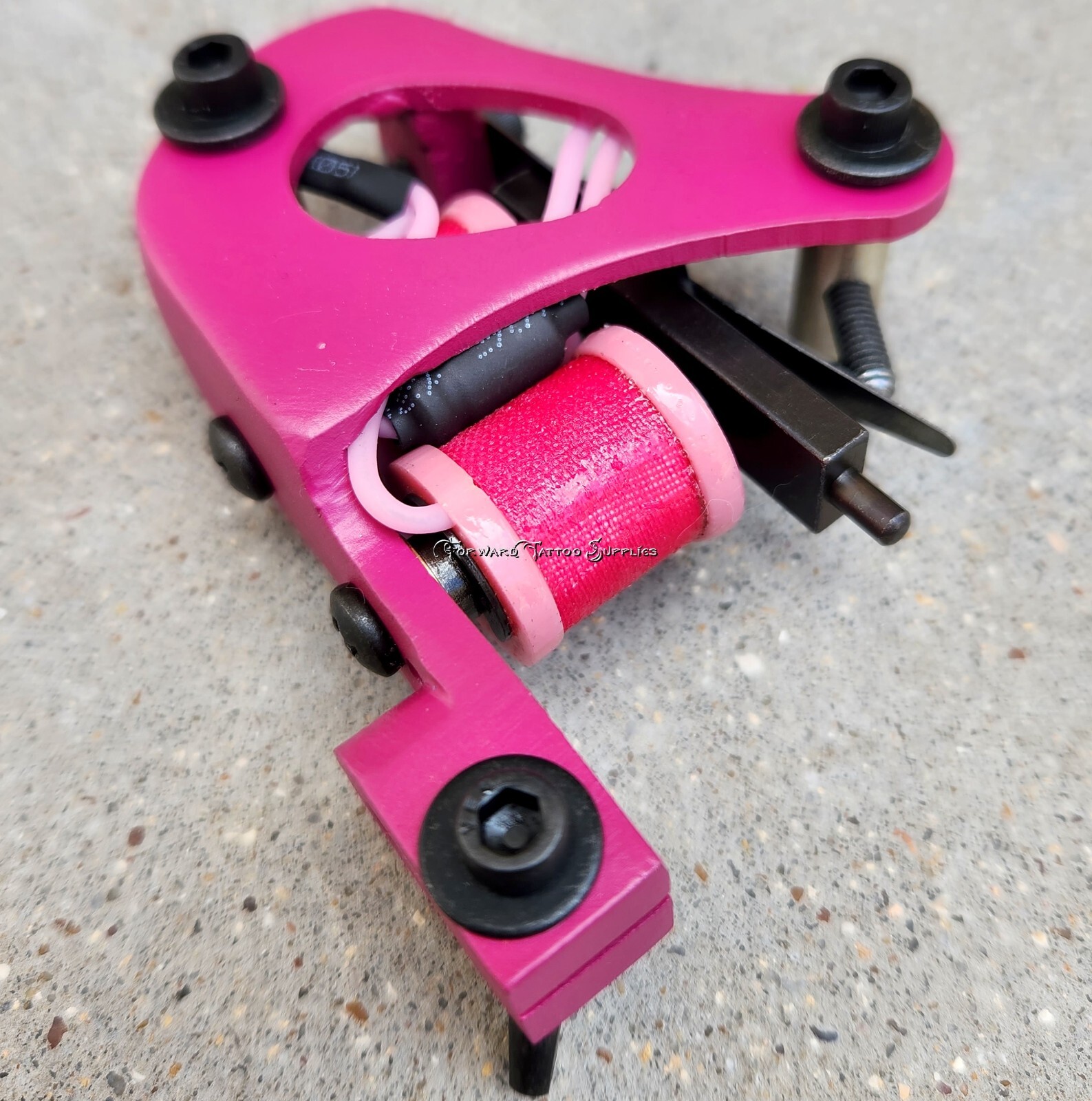 Hot Pink Shorty Jensen Shader Tattoo Machine Light Pink Coils Handmade ...