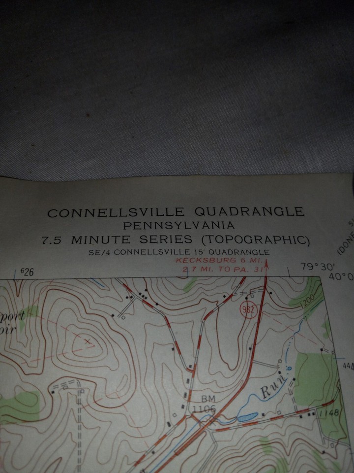 CONNELLSVILLE PA USGS Topographical Geological Survey Quadrangle Map ...