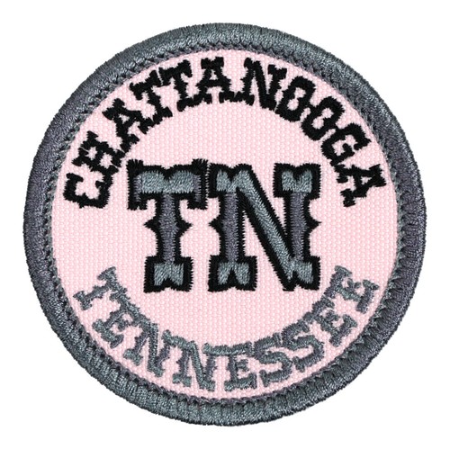 Chattanooga Tennessee Embroidered Patch Light Pink/Dark Gray Iron-On ...