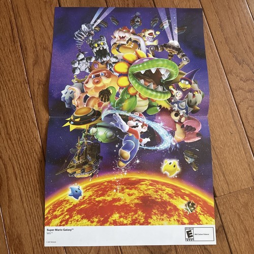 2007 Official Super Mario Galaxy Double Sided Poster Authentic Nintendo ...