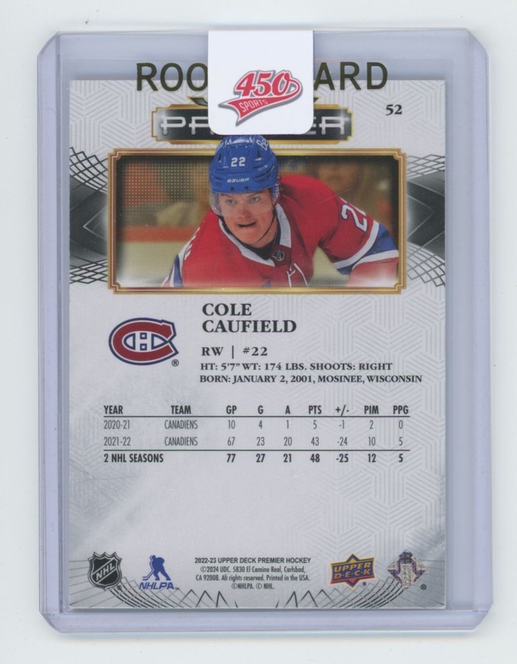 2024-25 Upper Deck Premier Base Cole Caufield 122/299 | eBay