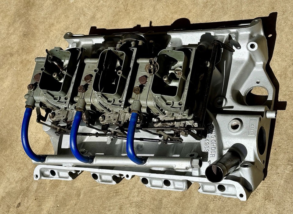 COMPLETE Ford FE Tri Power Intake Manifold Carburetors Air Cleaner | eBay