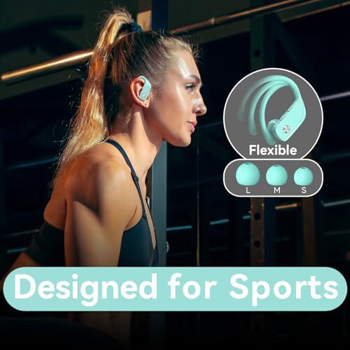 Wireless Earbuds Bluetooth Headphones 48hrs Play Back Sport Mint Green ...