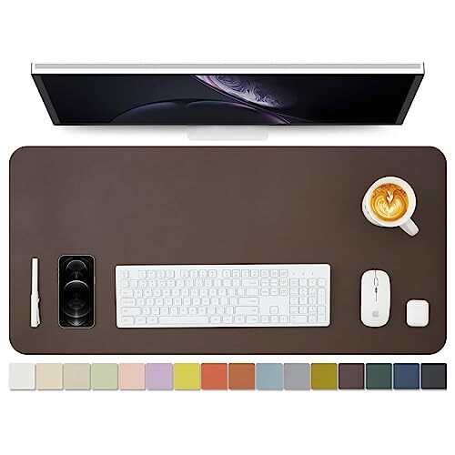 Leather Desk Mat - Non-Slip PU Desk Pad for Office and Home - Desk ...