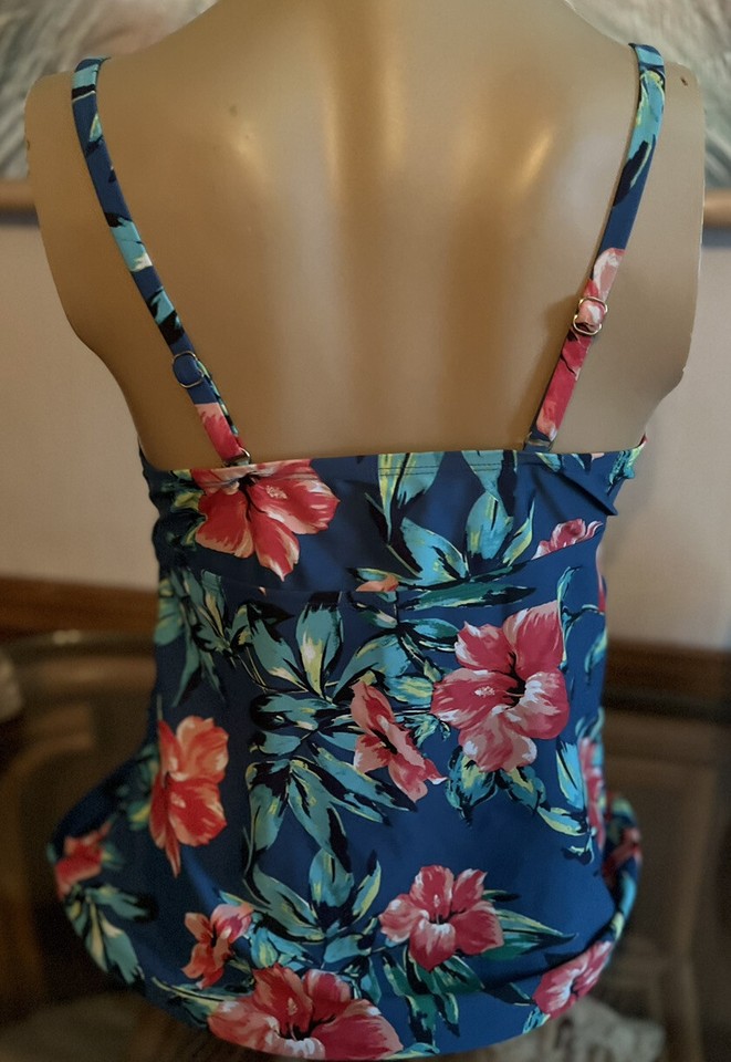 ISABEL MATERNITY TANKINI SWIMSUIT TOP Ruched Sides Padded SIZE Large | eBay