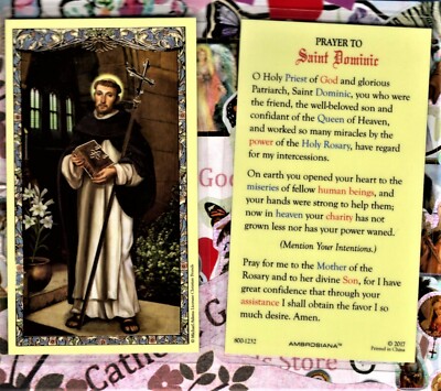 Prayer to Saint Dominic - Laminated Holy Card 800-1232 | eBay