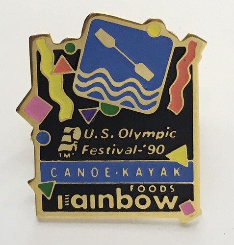 Rainbow Foods U.S. Olympic Festival 1990 CANOE KAYAK Lapel Hat Pin | eBay