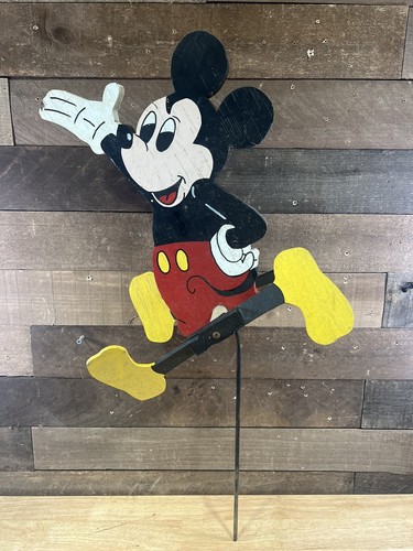 Vintage Primitive Mickey Mouse Folk Art Whirligig Wind Spinner | eBay