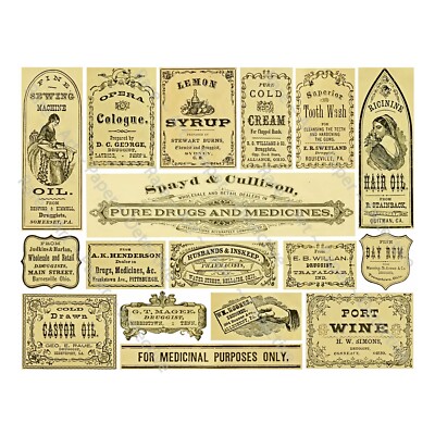 Apothecary Drawer Label Stickers, Medicine Cabinet Bottle Labels, 1 ...