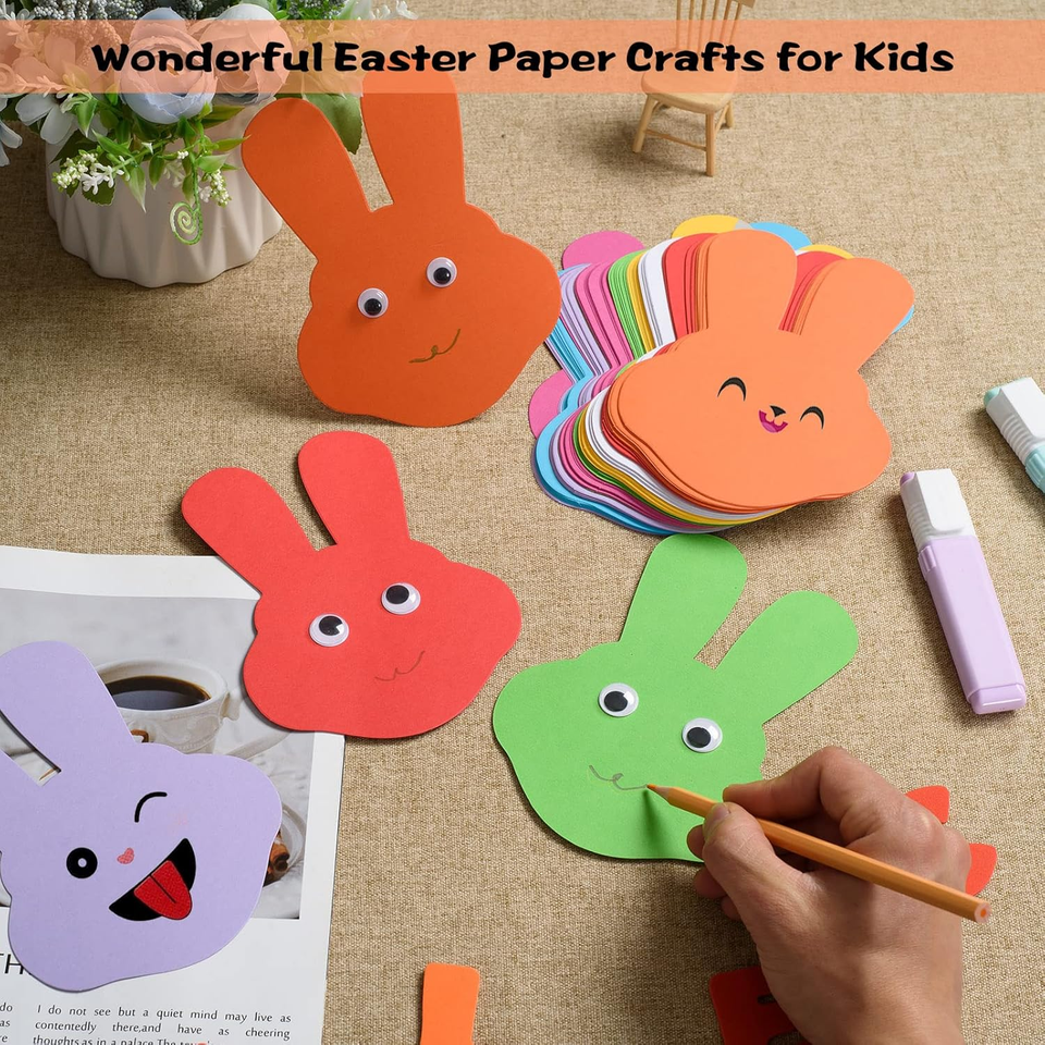 72Pcs Bunny Rabbit Cutouts Paper Bunnies 6 Inch Bunny Shaped Card Cut ...