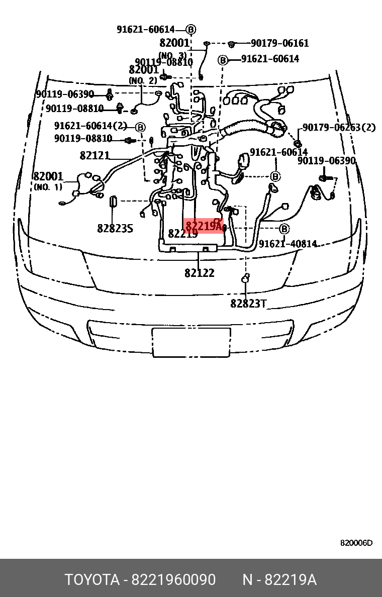 Genuine OE wire, sensor, 8221960090 for TOYOTA 82219-60090 | eBay UK