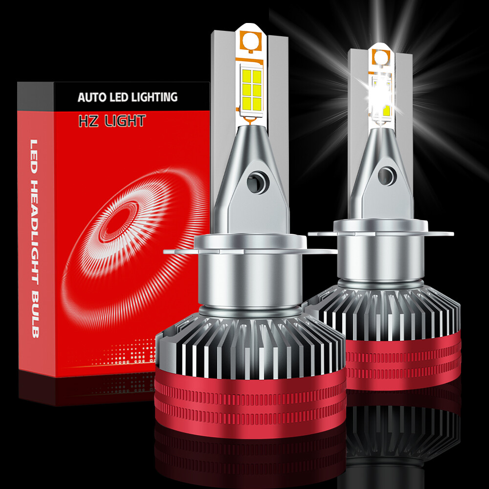 H7 LED Headlight Bulbs HZ High Low Beam Super Bright 6700K 40000Lumens ...